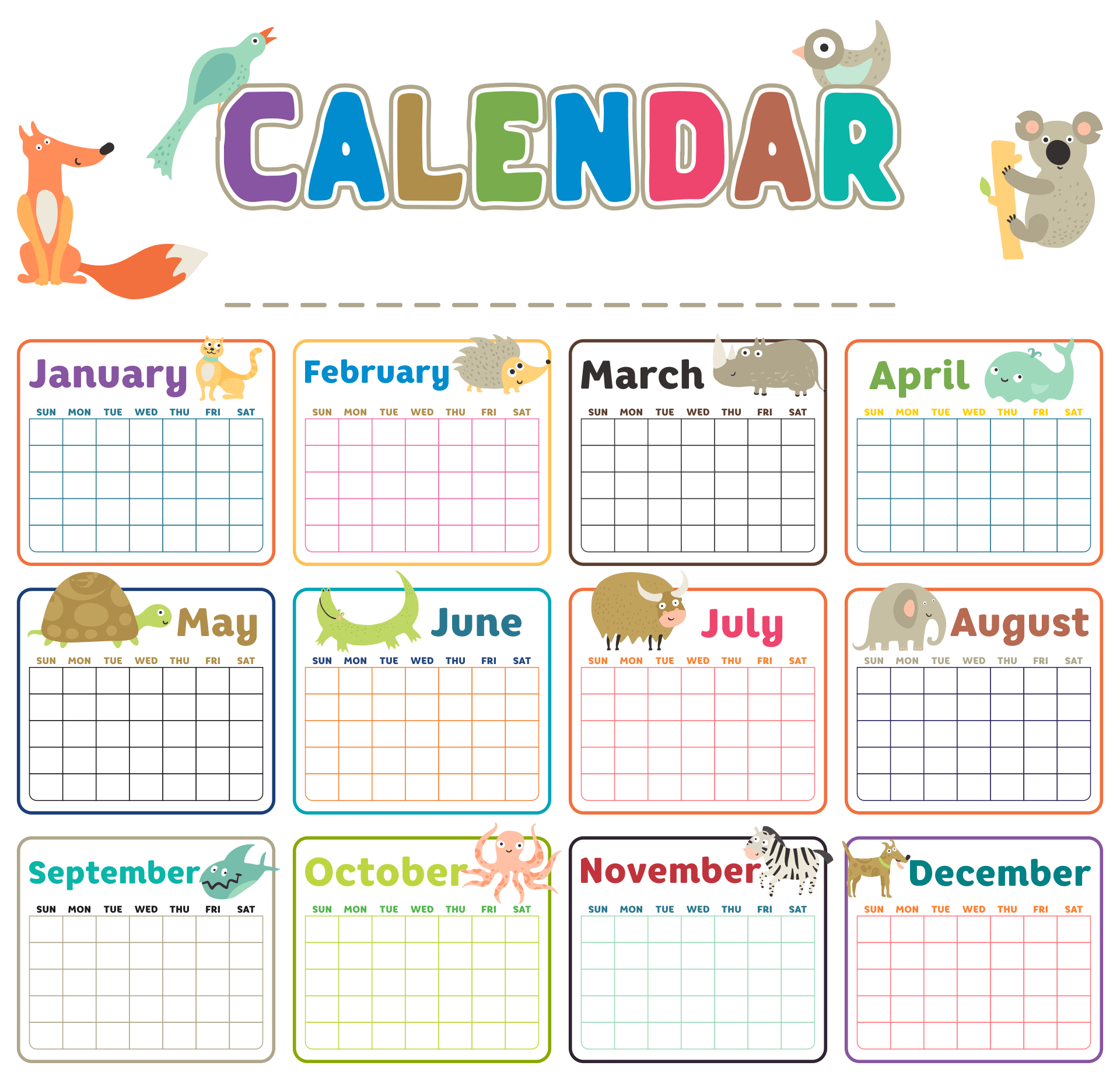 Cute Printable Calendars