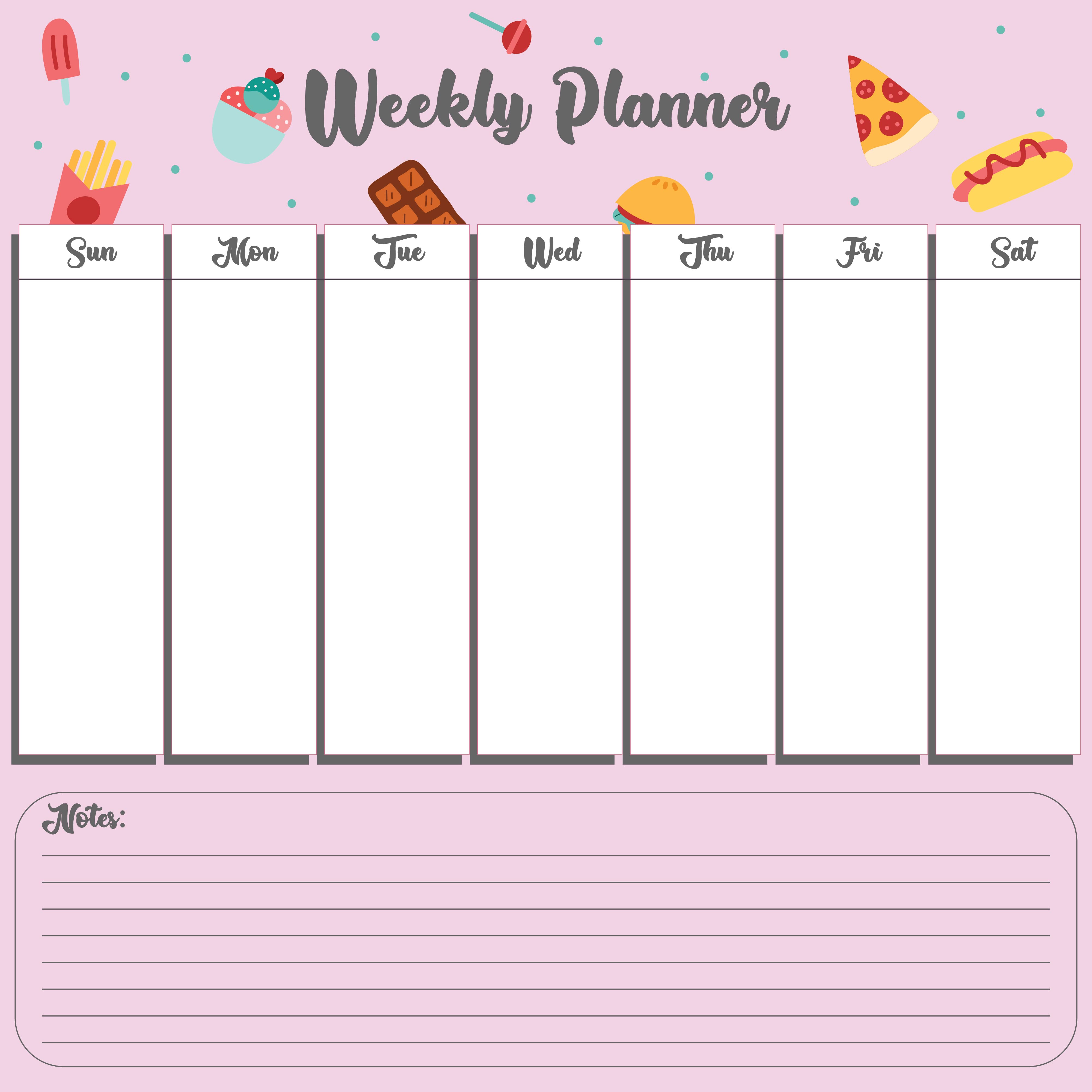 Weekly Planner Template Free Printable Web Below Is The List Of Weekly