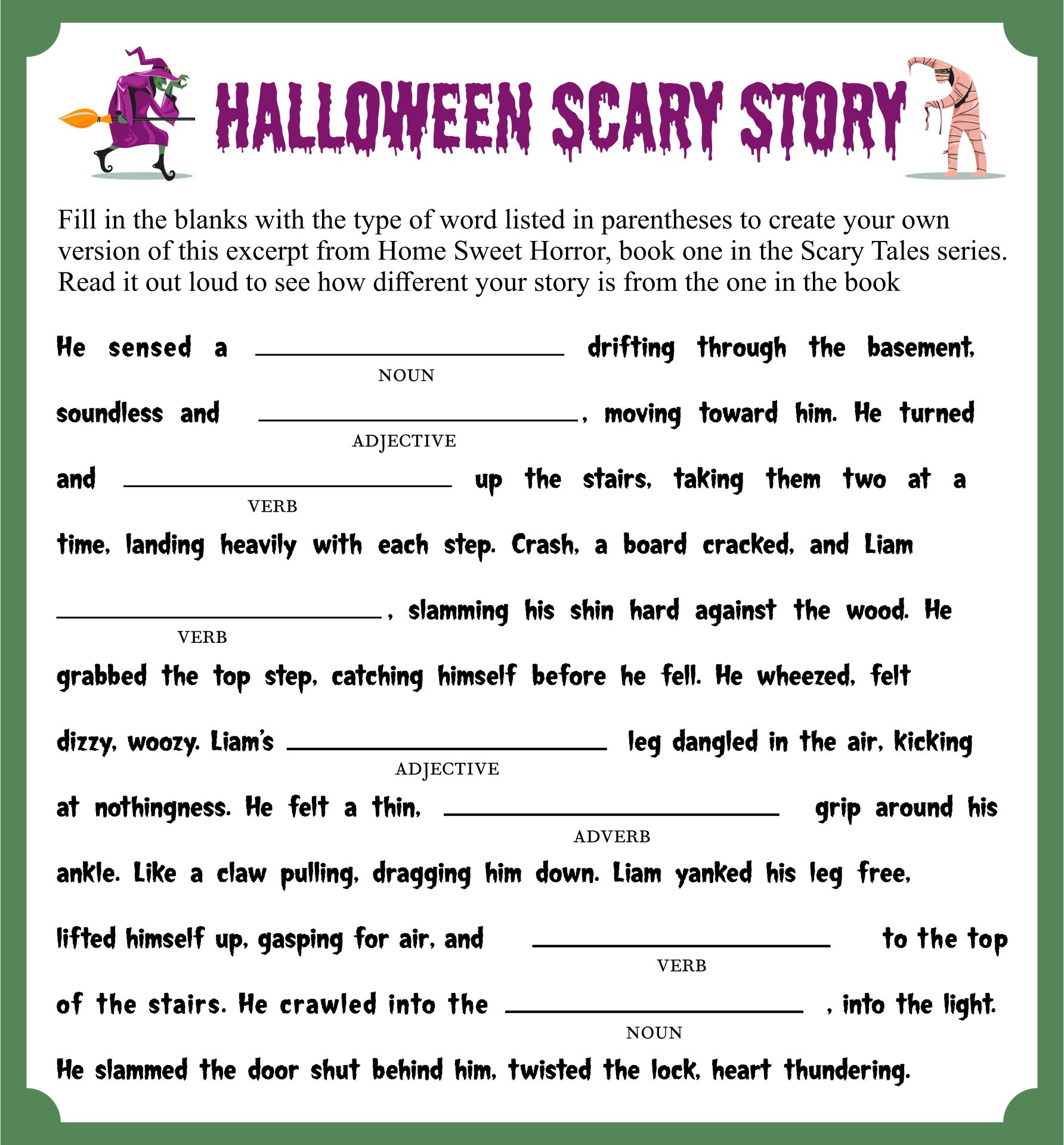 Free Printable Halloween Mad Libs Printable World Holiday Hot Sex Picture