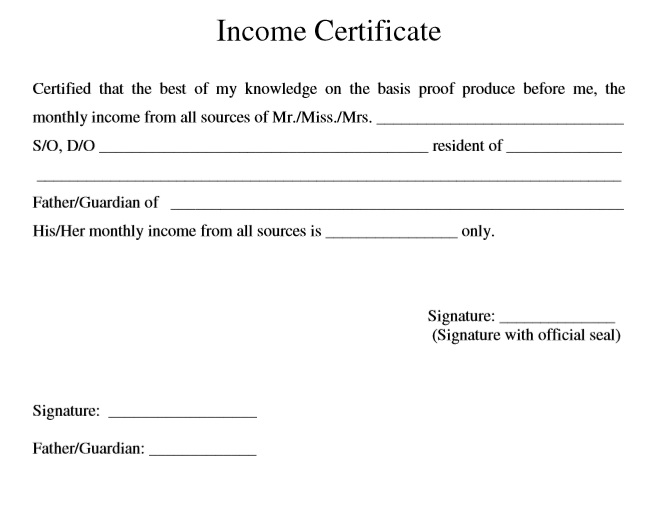 Income Certificate Format Jk Income Certificate Format Archives My My