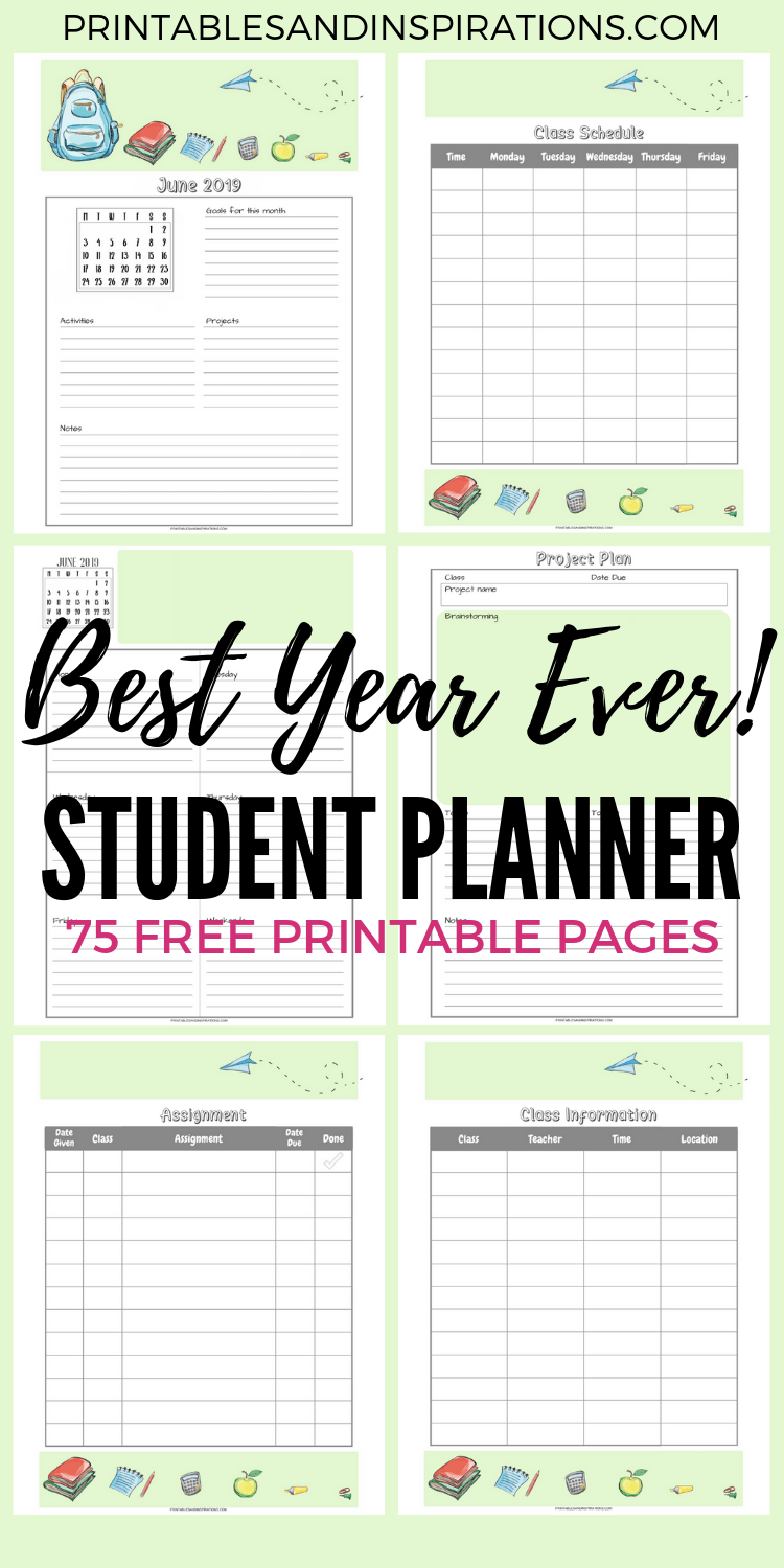 Free Student Binder Planner Printable For 2020 2021 Updated