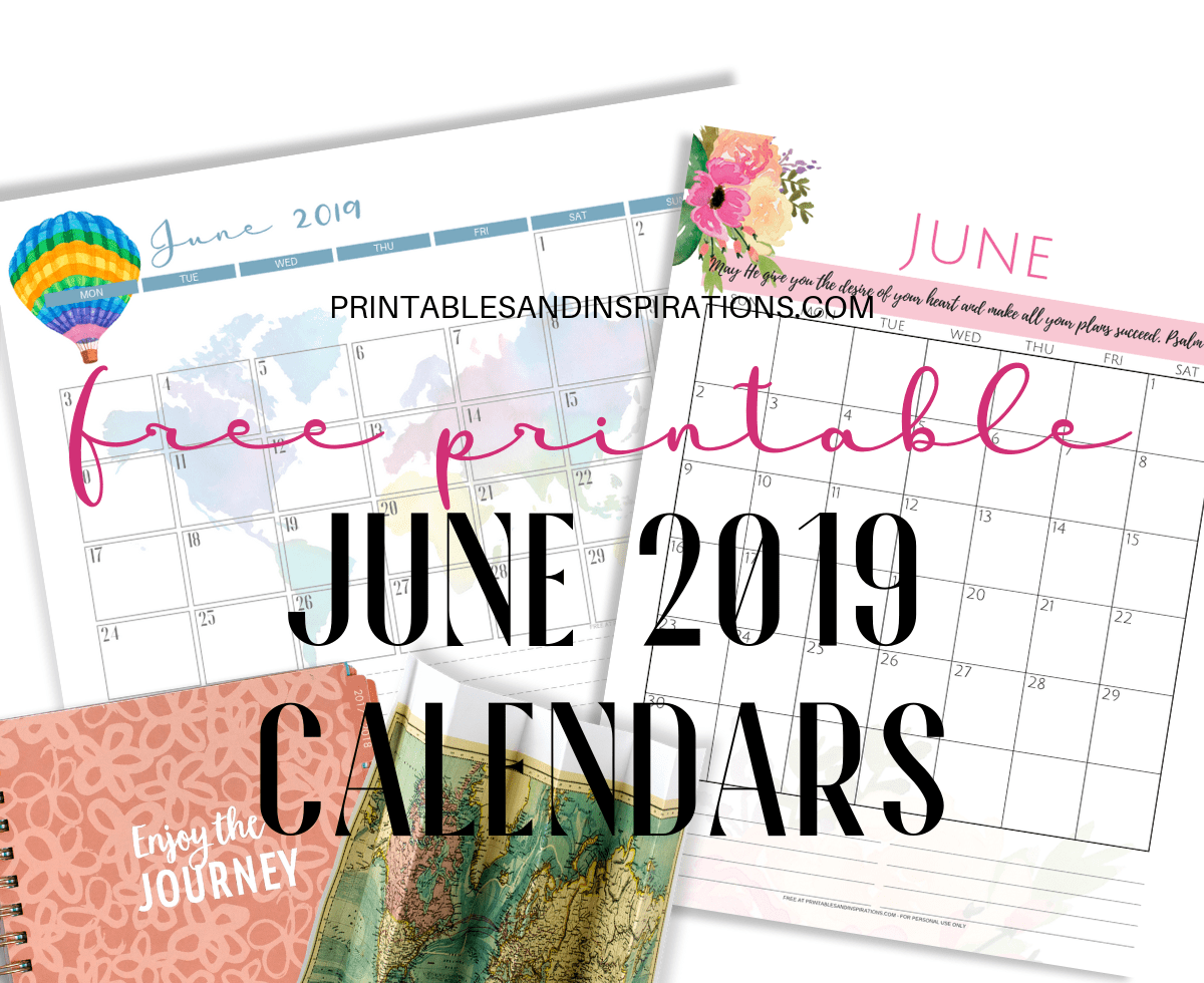 Free June 2019 Calendar Printable Pdf Printables And Inspirations