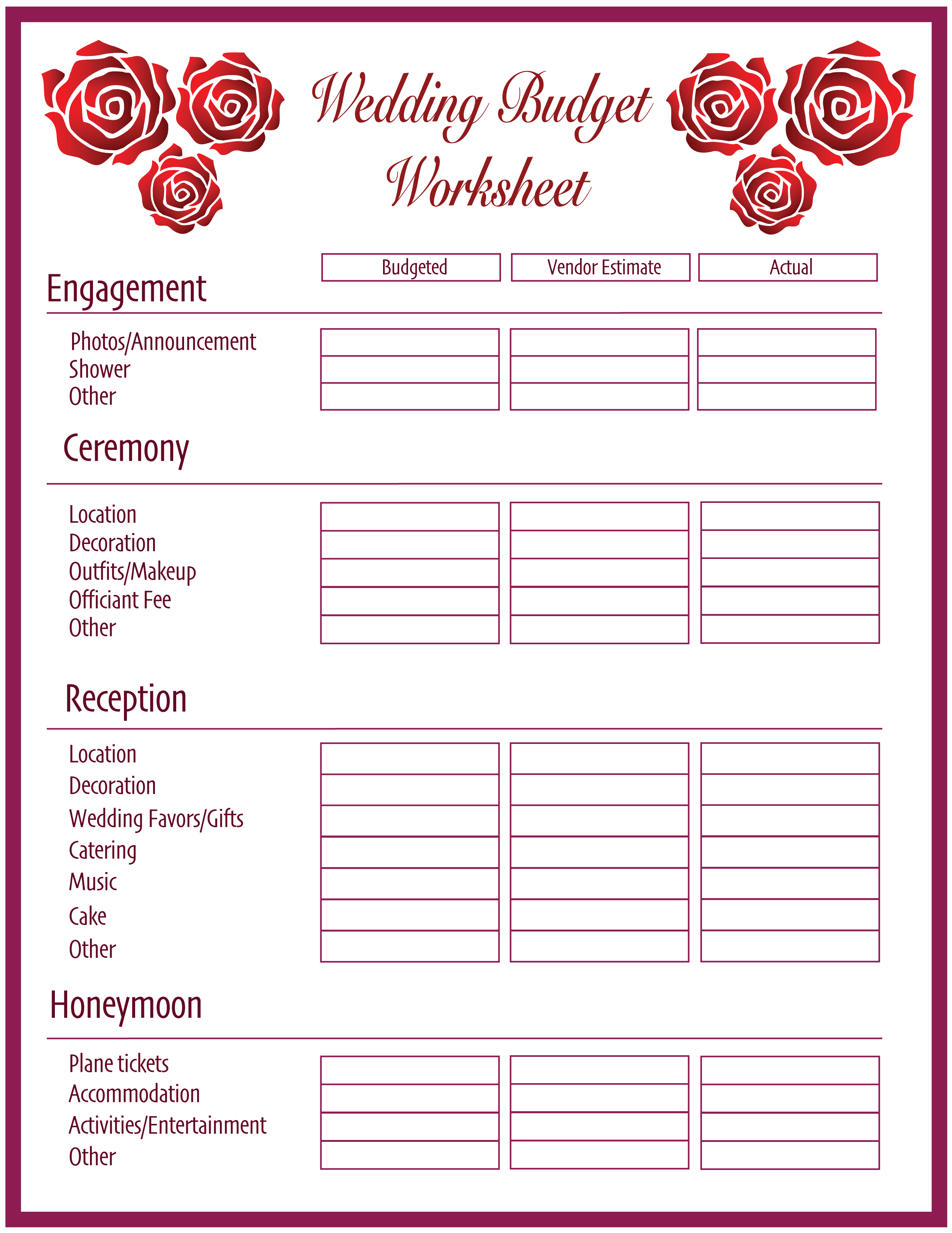 Free Printables Wedding Planner Make Your Guest List And Wedding