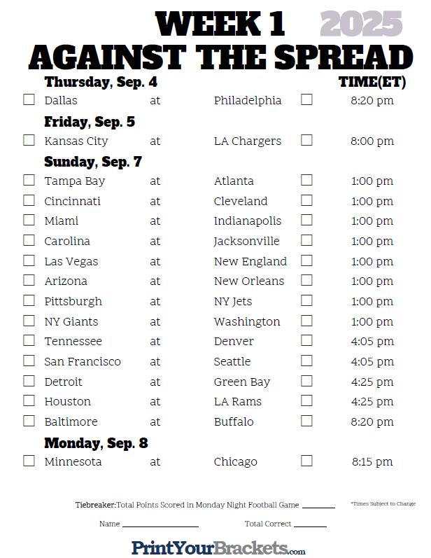 Printable Nfl Weekly Pick Em Sheets Printable Word Searches