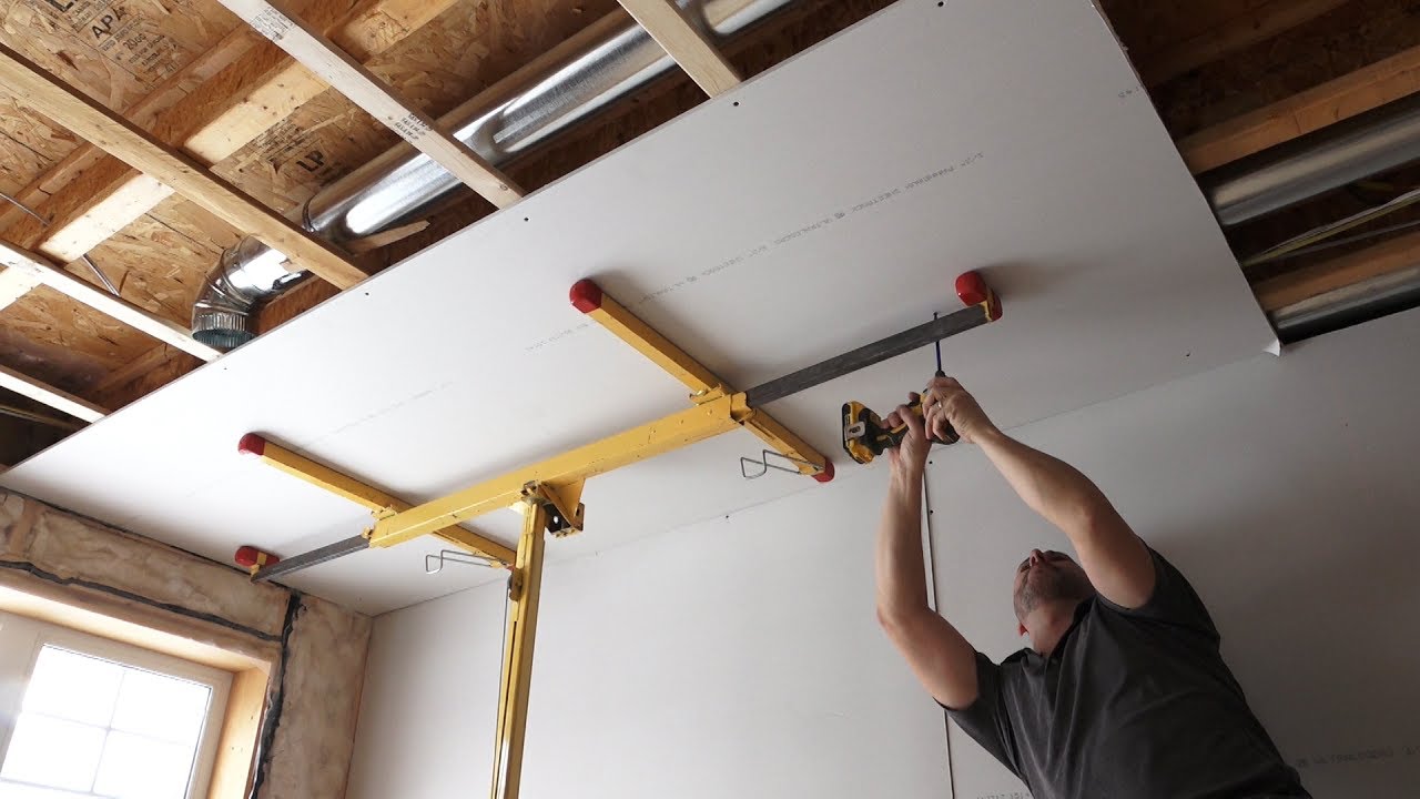 How To Hang Sheetrock On Ceiling Drywall Tip Hanging The Ceiling