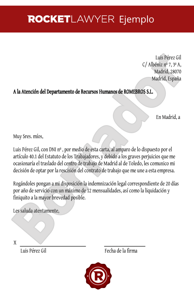 Modelo Carta De Rescisión Contrato Alquiler Discutiendo Modelos