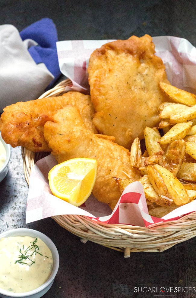 Beer Batter Fish And Chips And Homemade Tartar Sauce Sugarlovespices