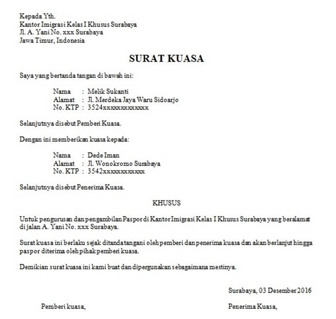 16 Contoh Surat Kuasa Pengambilan Gaji Paling Lengkap Contoh Surat