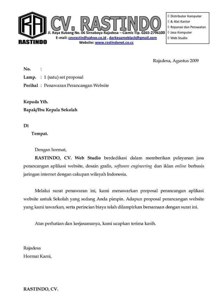 Contoh Surat Resmi Kenaikan Harga Delinewstv