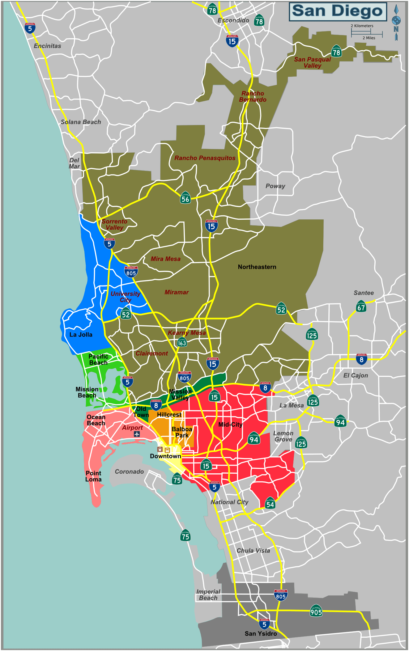 Exploring San Diego California Map A Comprehensive Guide Map Of The Usa