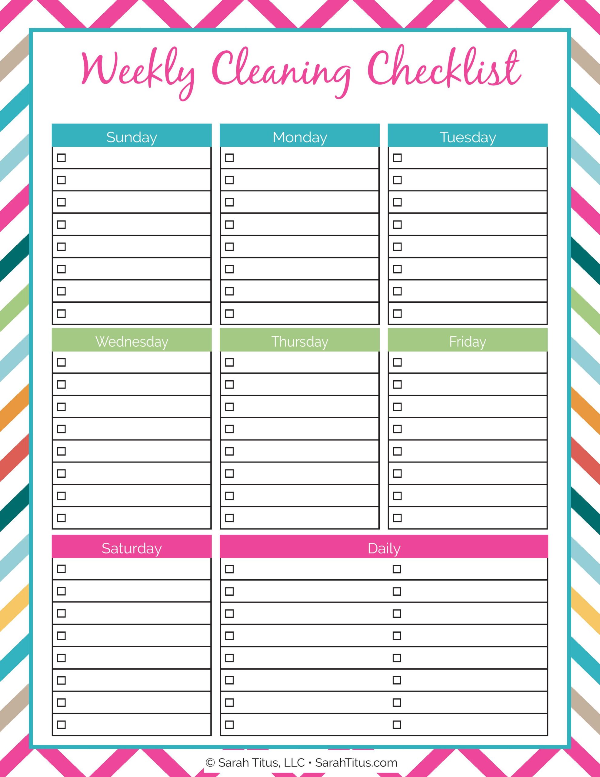 Free Editable Printable Cleaning Schedule