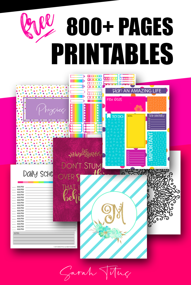 Sarah Titus Free Printables