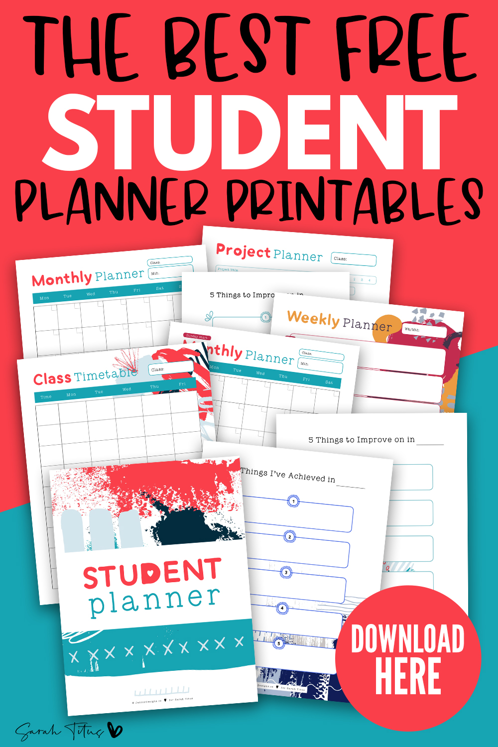 Student Planner Template Free Printable Free Printable Templates