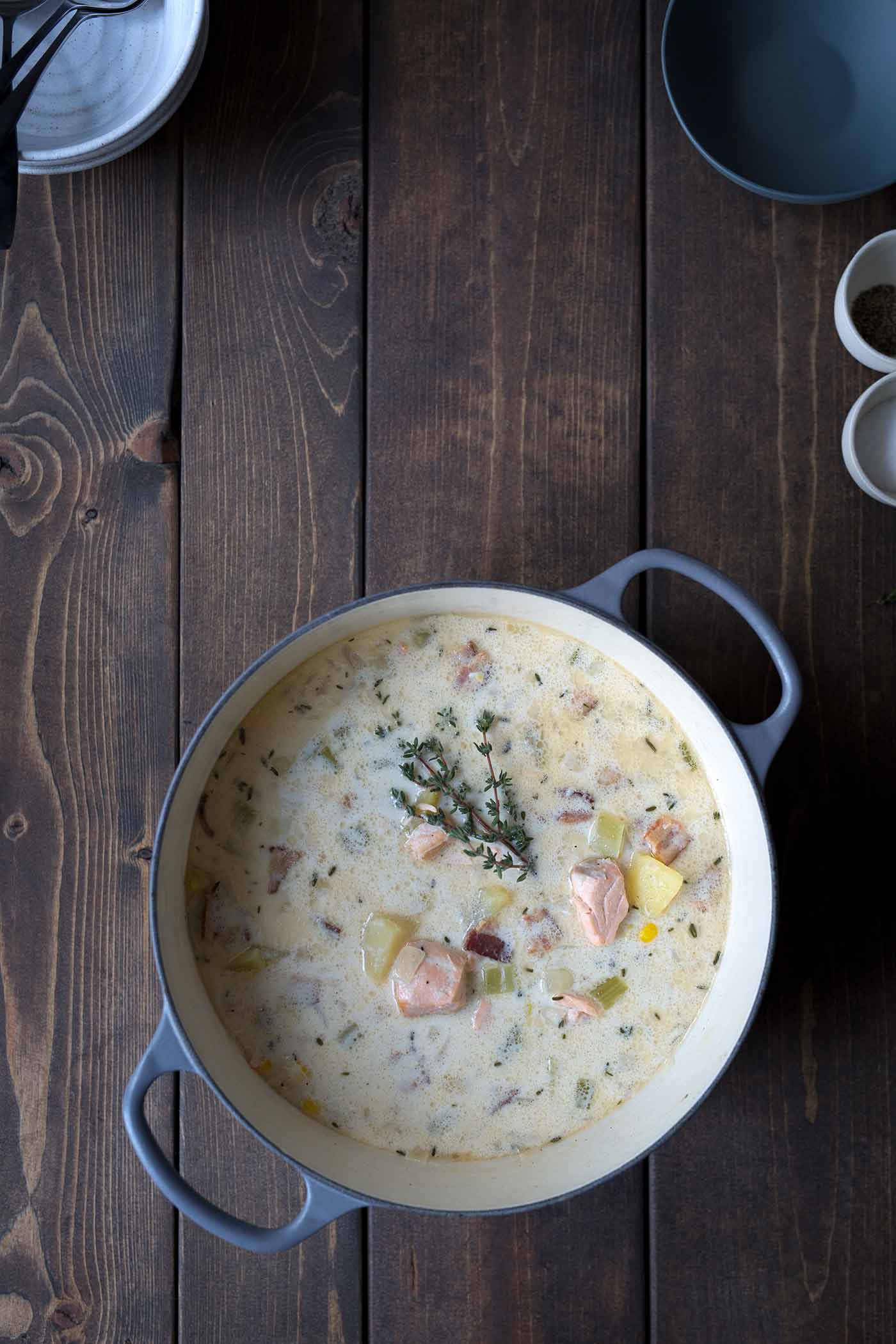 Easy One Pot Salmon Chowder Recipe Savory Simple