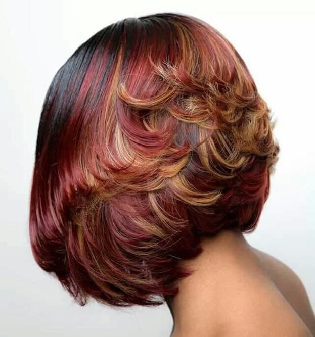 Feathered Bob Hairstyle African American Rockwellhairstyles