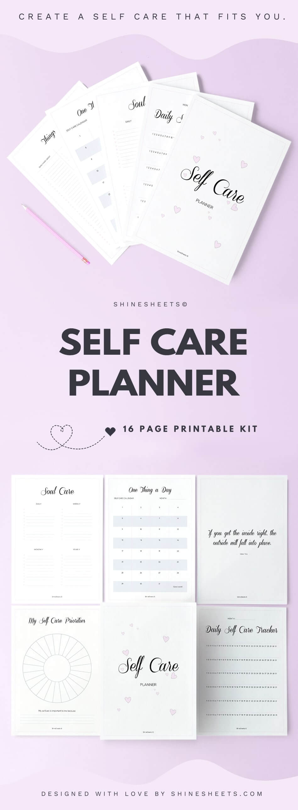 Free Printable Self Care Planner Get Creative With Colours And Stickers