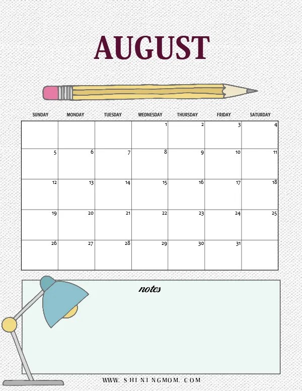 Printable August Calendars All Calendars Print In Landscape Mode Vs