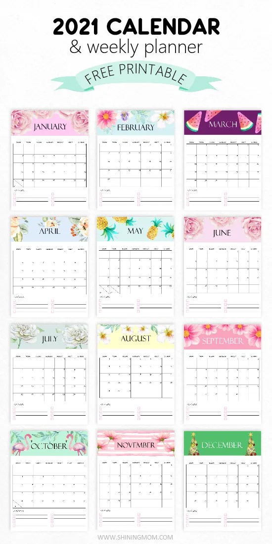 Cute 2021 Printable Blank Calendars Printable 2021 Cat Calendar And