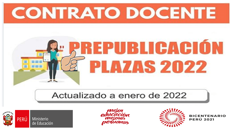 Minedu Prepublicación De Plazas Para La Contratación Docente 2022 Mas