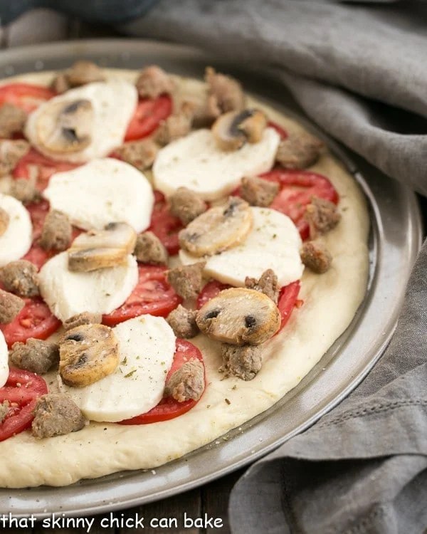 Homemade Sausage Mushroom Pizza That Skinny Chick Can Bake