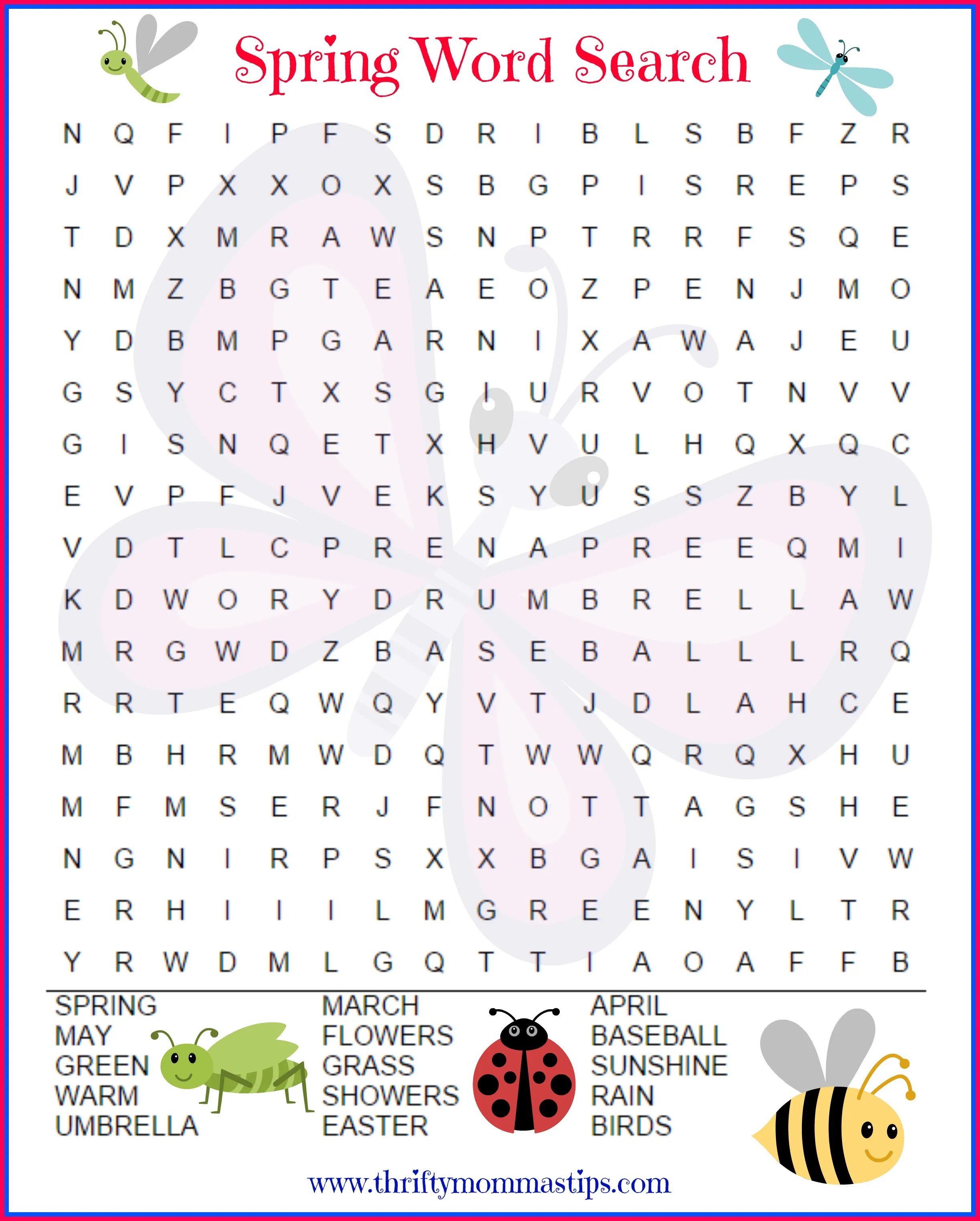 Printable Large Print Word Search