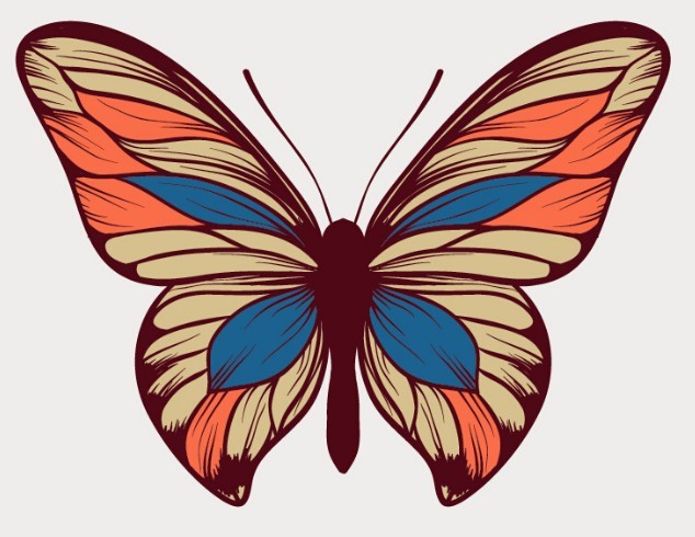 Free Colorful Butterfly Vector Art Titanui