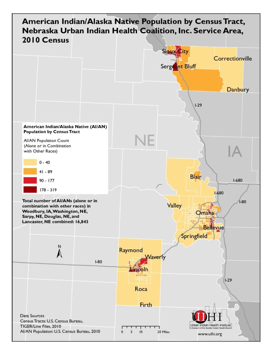 American Indianalaska Native Population By Census Tract Nebraska