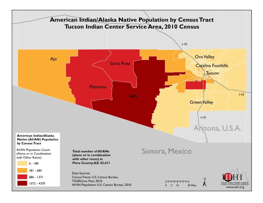 American Indianalaska Native Population By Census Tract Tucson Indian