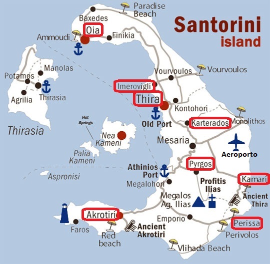 Santorini Grecia Cartina Geografica Cartina Brasile