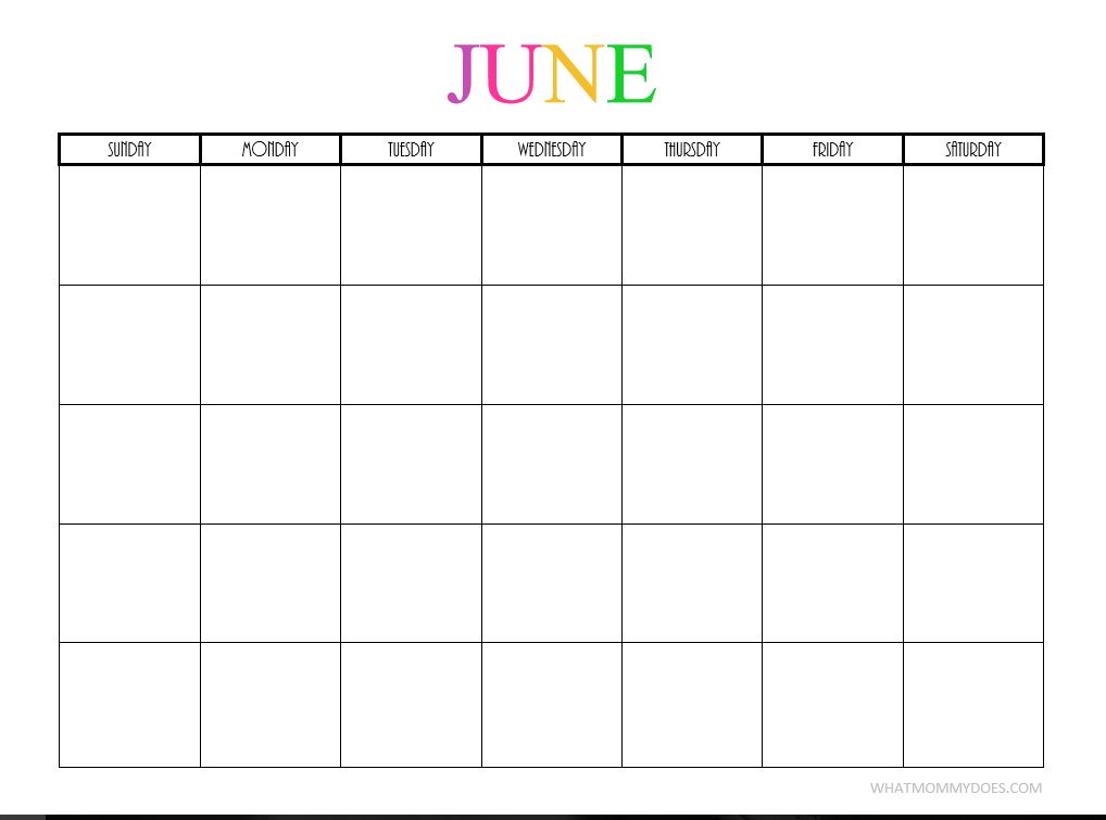 June Printable Calendars