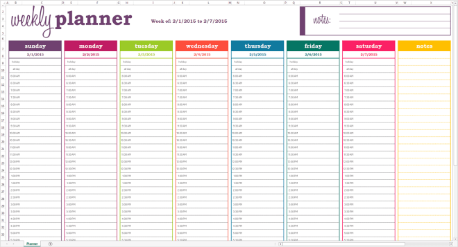 6 Weekly Planner Templates Word Excel Templates