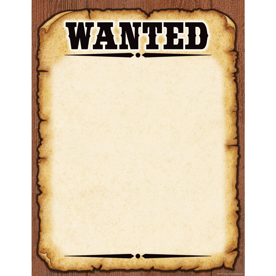 Printable Downloadable Wanted Poster Template