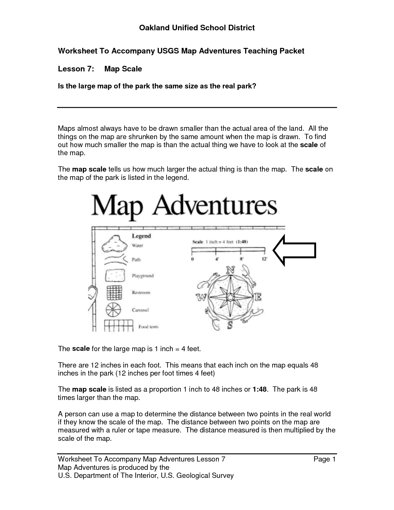 Map Reading Scale Worksheet