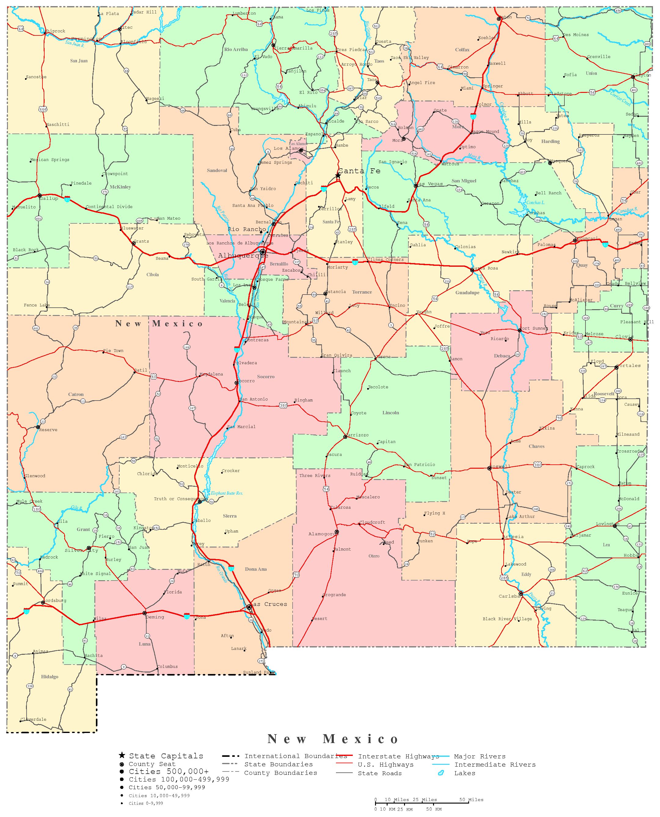 Printable New Mexico Map