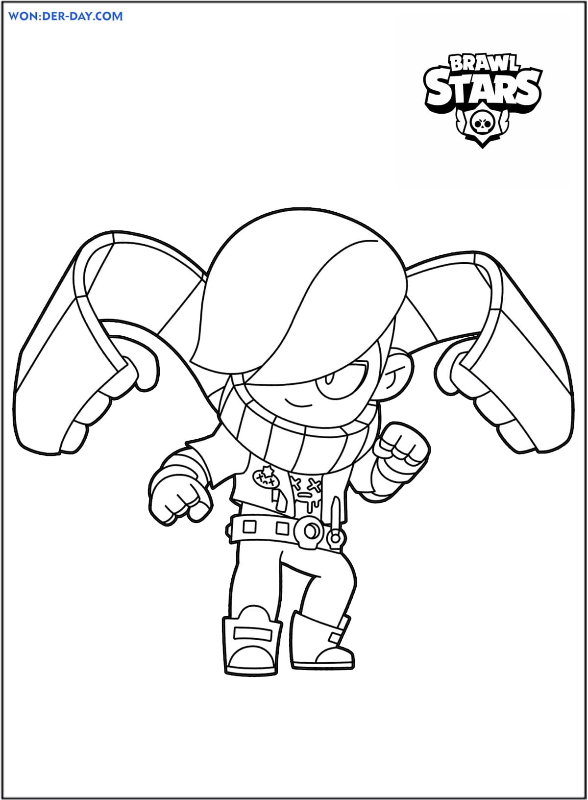 Desenhos Para Colorir De Edgar Brawl Stars Wonder Day