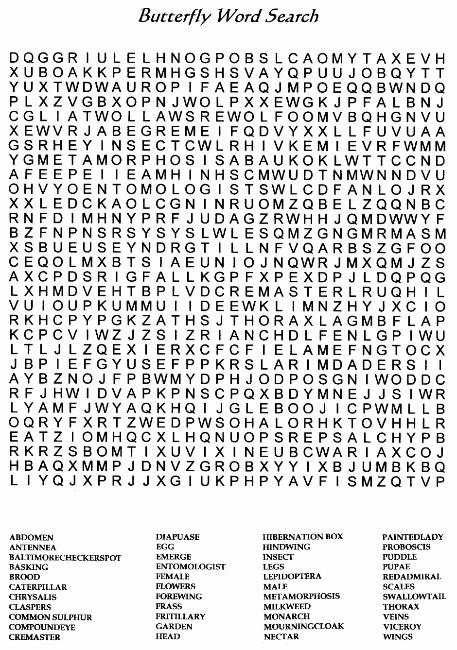 Hard Word Search Free Printable