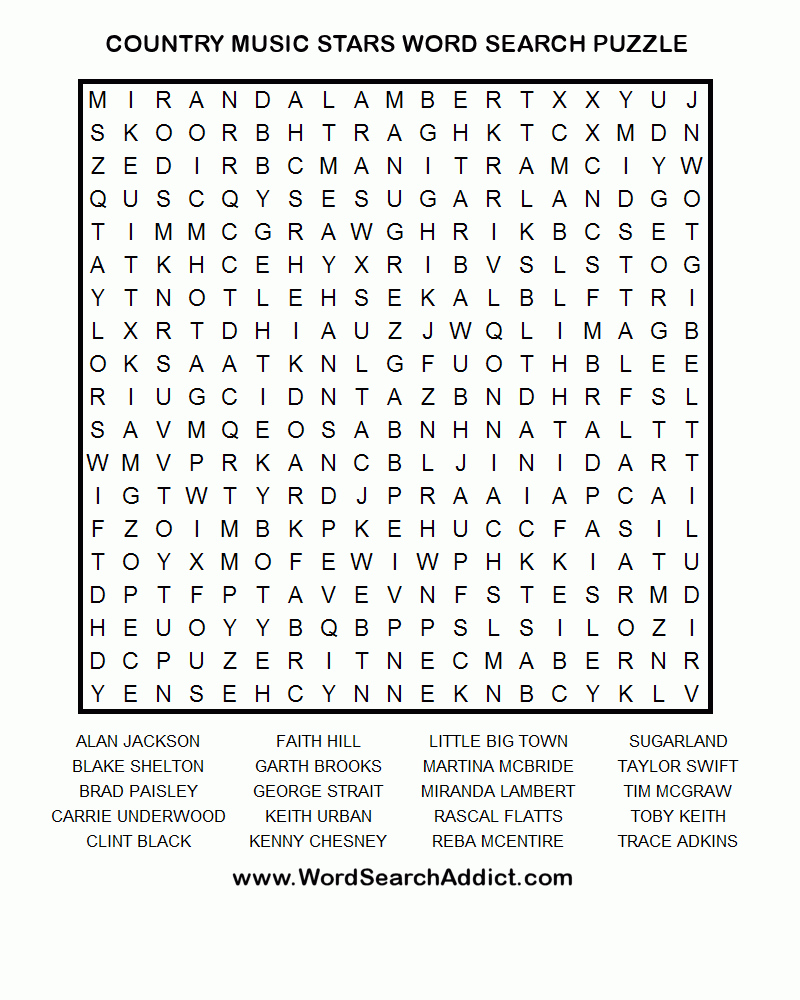 Difficult Free Printable Word Searches The Title Will Appear At The Top