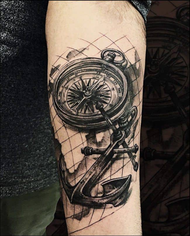 50 Latest Compass Tattoo Design And Ideas For Men And Women