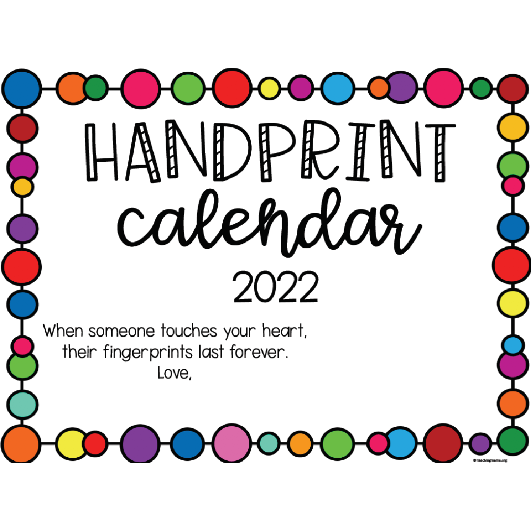 Handprint Calendar 2023 Handprint Calendar Preschool