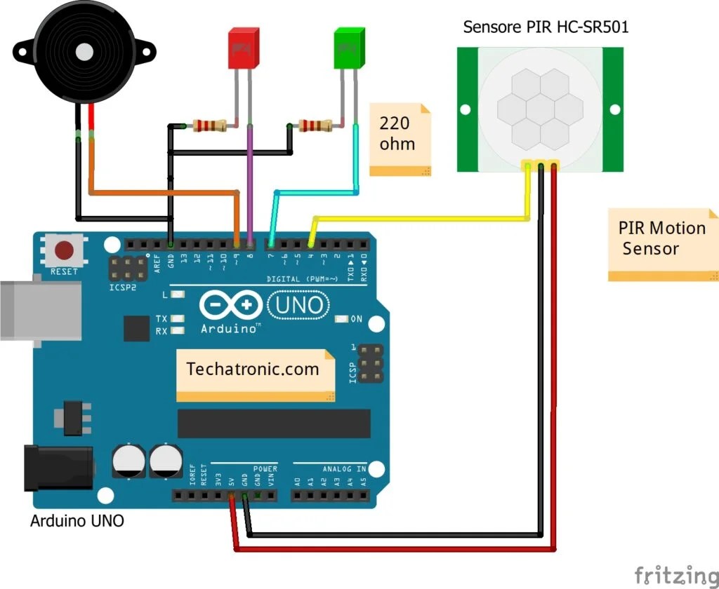 Arduino Pir Sensor Schematic