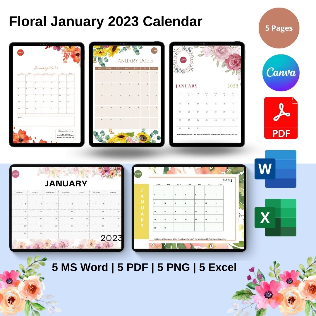 Microsoft Word Yearly Calendar Template 2023 Print Calendar 2023