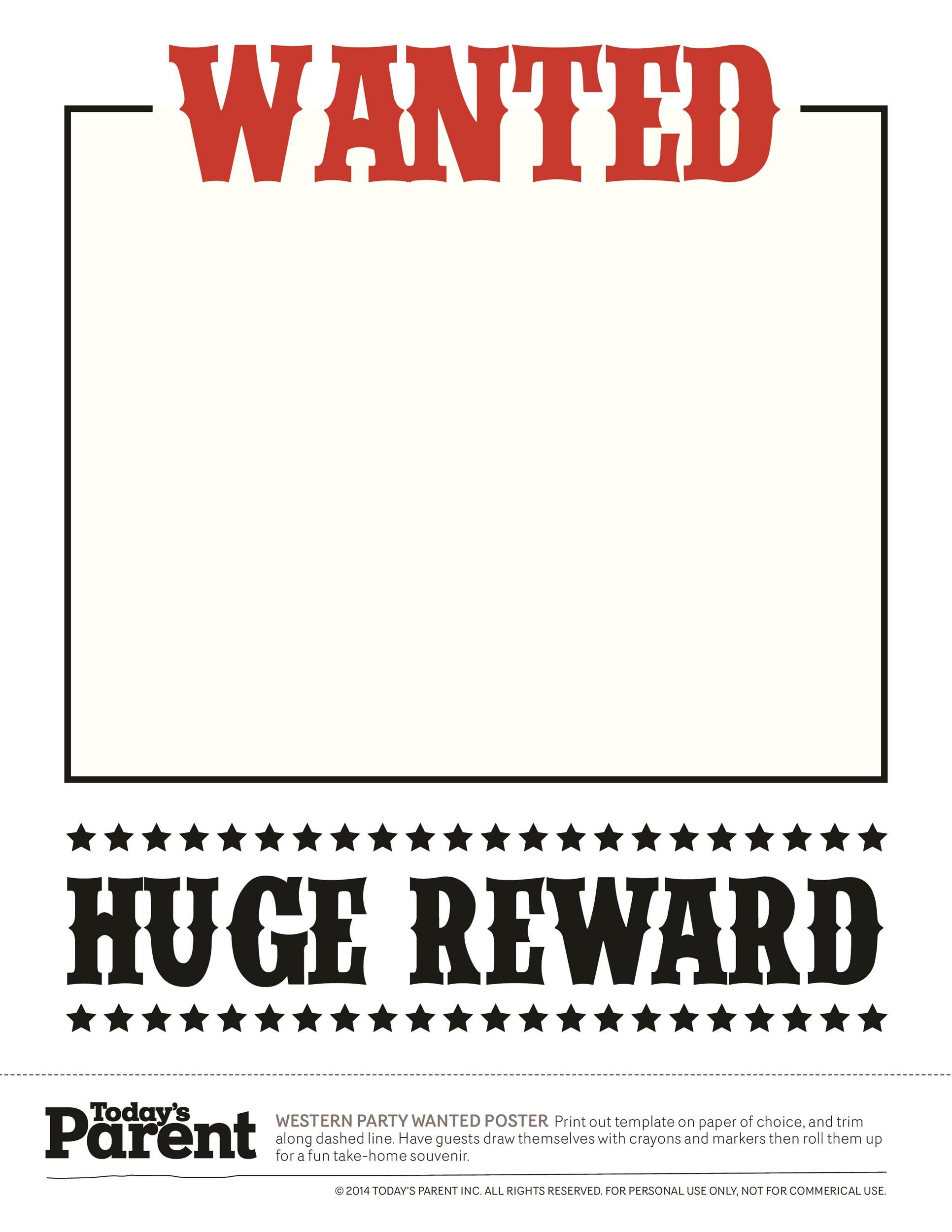 Funny Wanted Poster Template