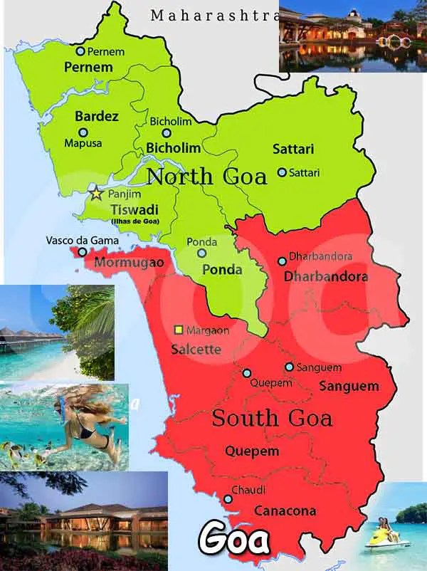 South Goa Map With Places To Visit Map Of San Francisco Neighborhoods