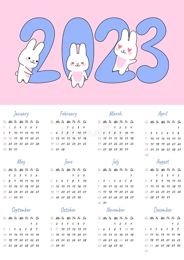 Kawaii 2023 Calendar