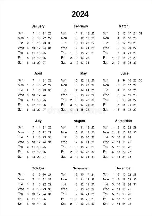 Minimalist 2024 Calendar Printable Word Searches