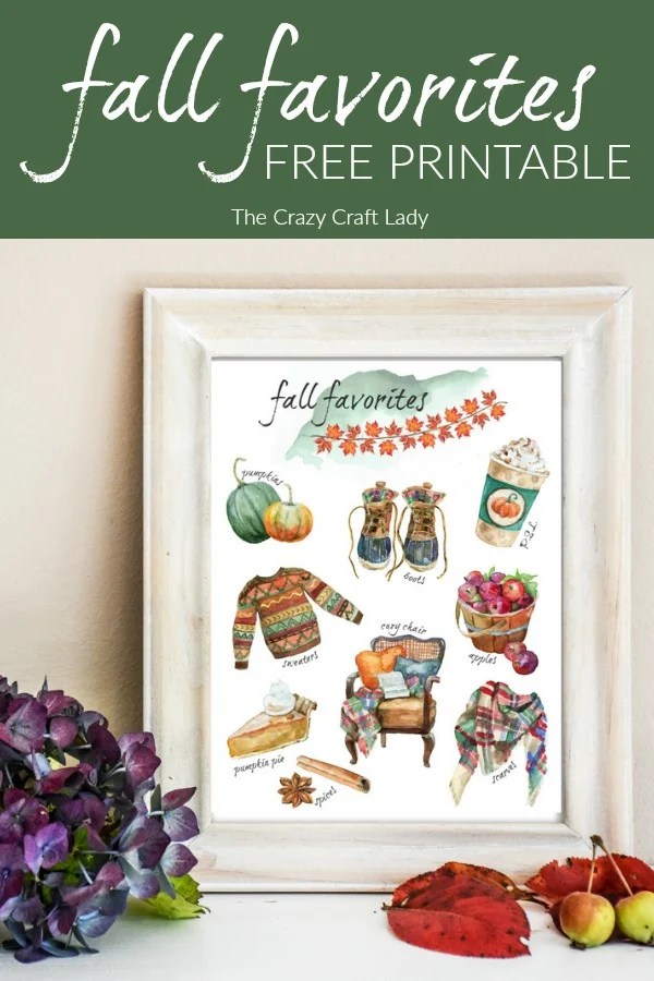 Fall Favorites Printable Free Fall Watercolor Print The Crazy Craft