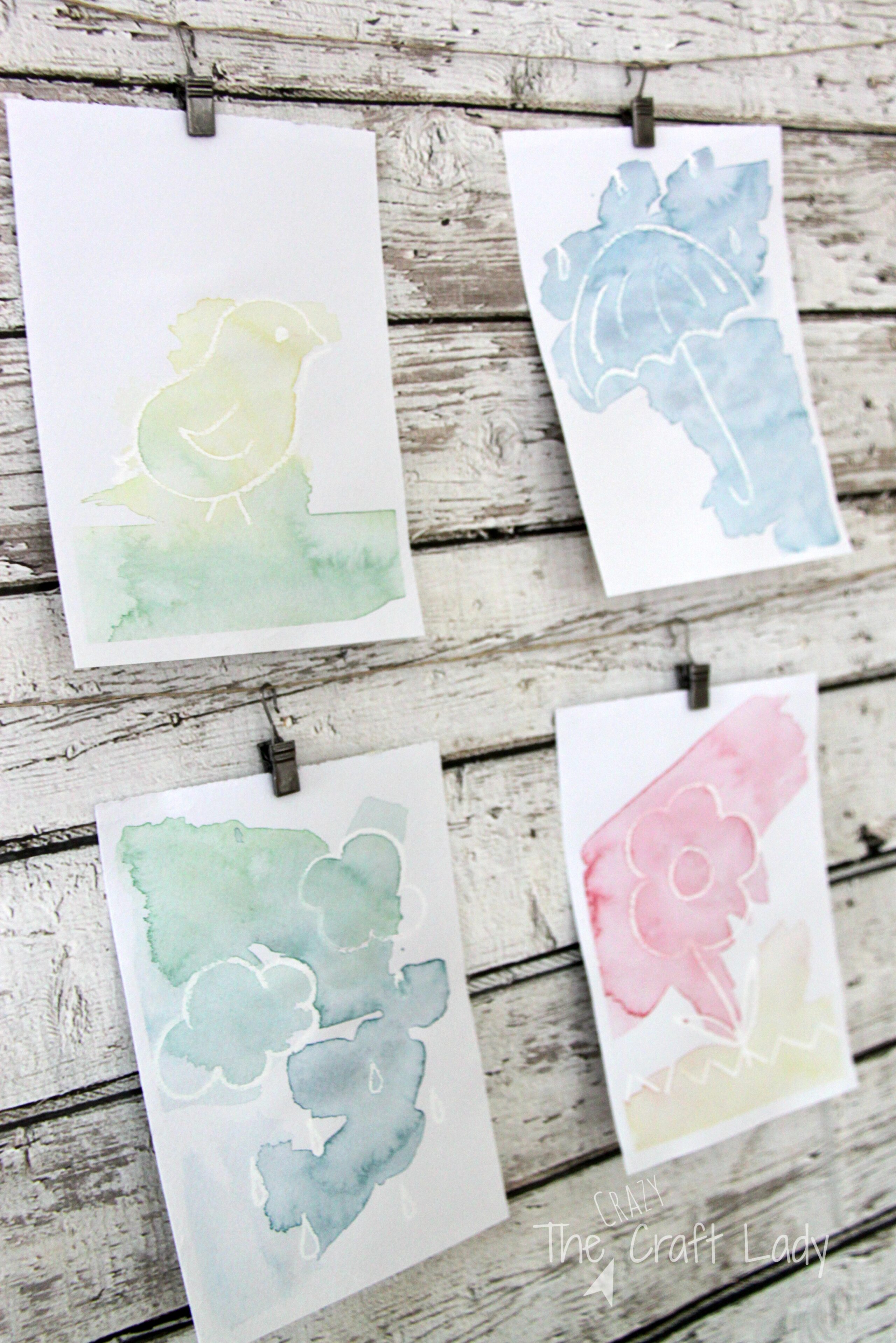 Easy Spring Watercolor Craft The Crazy Craft Lady