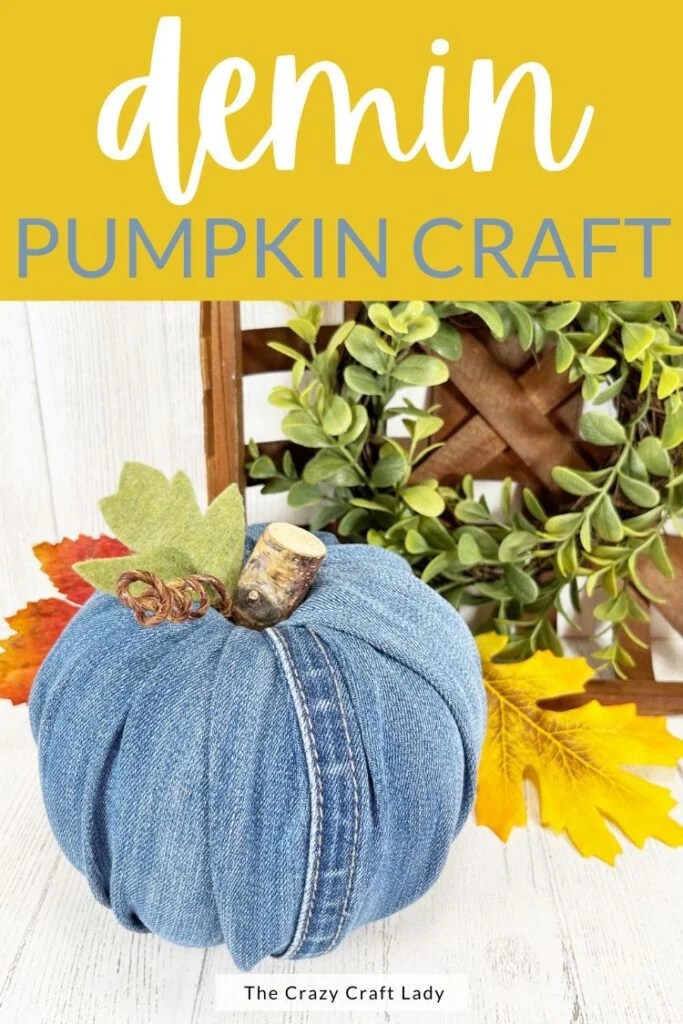 Easy Fall Upcycle Craft Diy Denim Pumpkin The Crazy Craft Lady