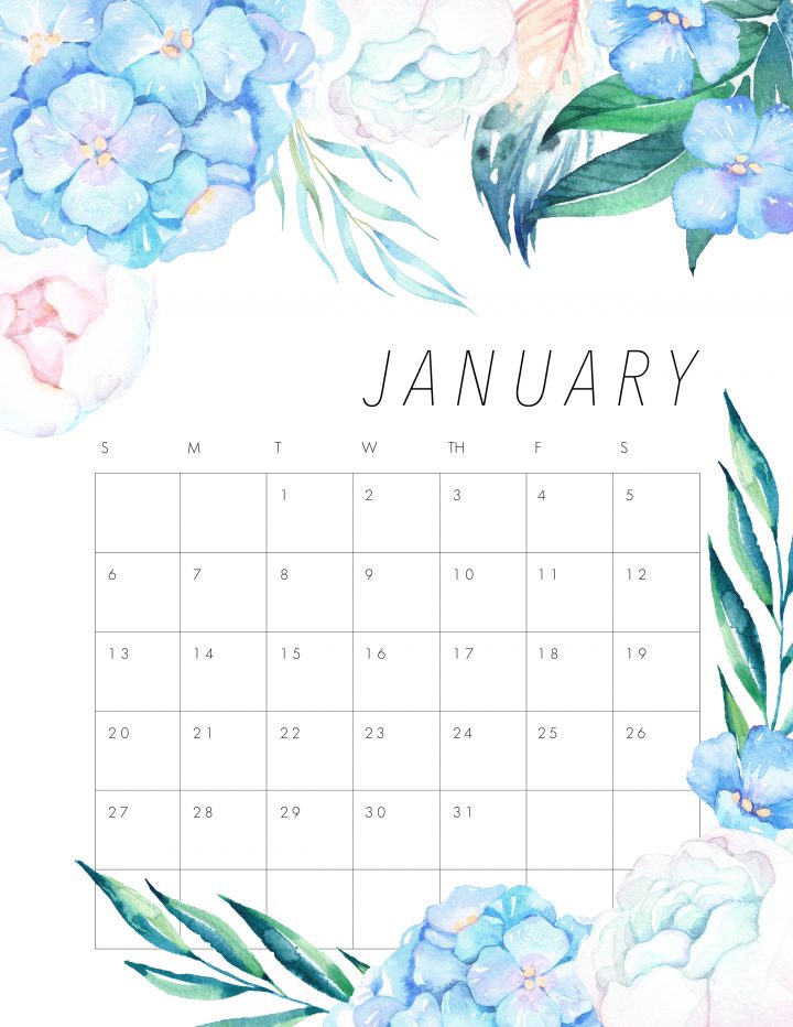 Free Printable 2019 Floral Calendar The Cottage Market