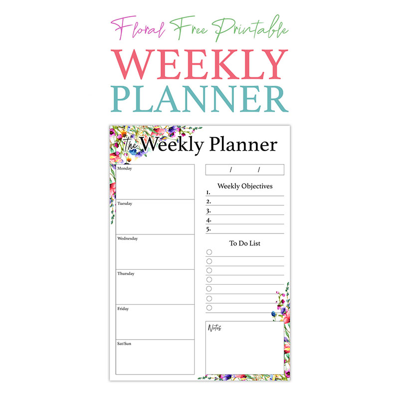 Weekly Planner Printable A4 Half Size Vertical Weekly Planner Printable